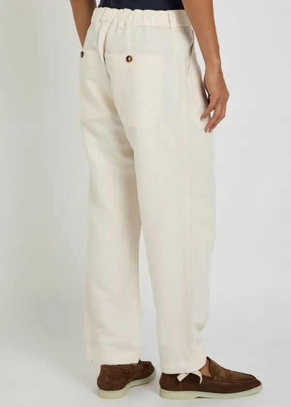 Brunello Cucinelli Relaxed Linen And Cotton-blend Trousers