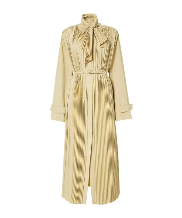 Fendi Beige Pleated Trench Coat