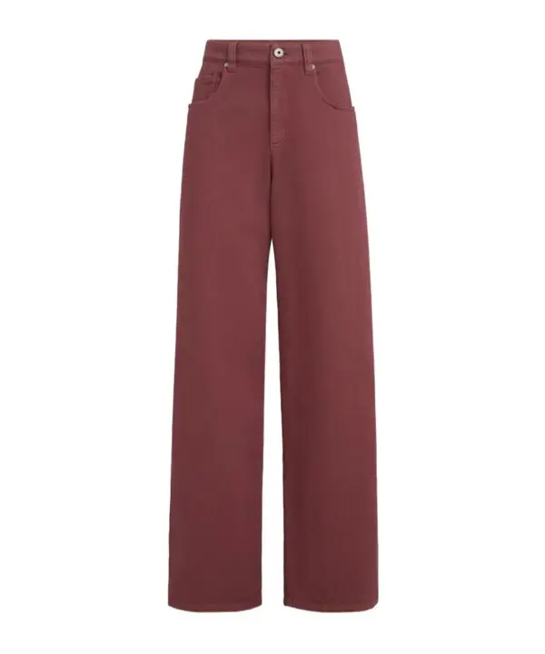 Brunello Cucinelli Monili Embellished Denim Trousers - Red