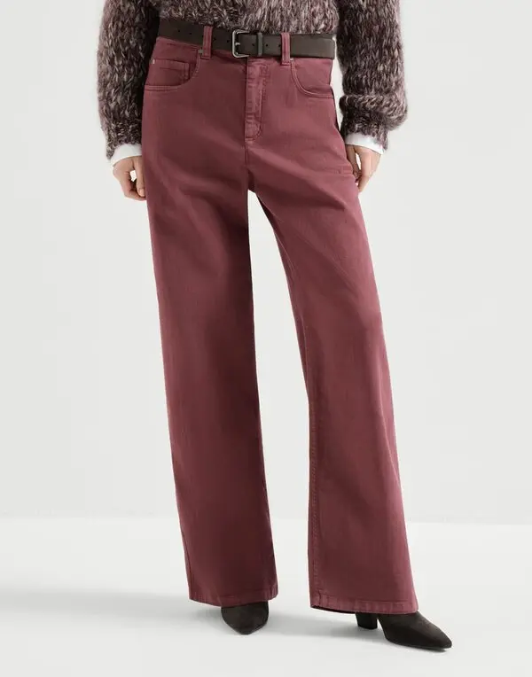 Brunello Cucinelli Monili Embellished Denim Trousers - Red