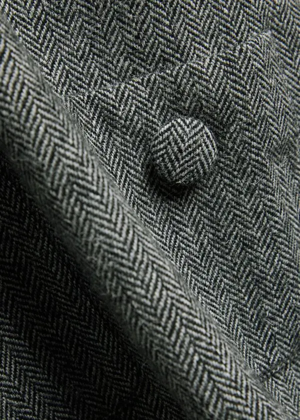 SELF-PORTRAIT Herringbone Belted Wool-blend Mini Dress