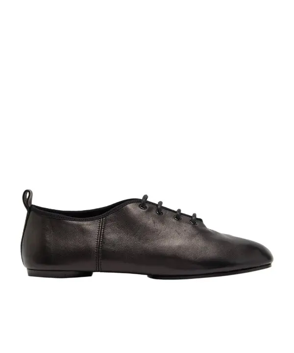 MAISON MARGIELA Tabi Lace-up Leather Ballet Flats - Black