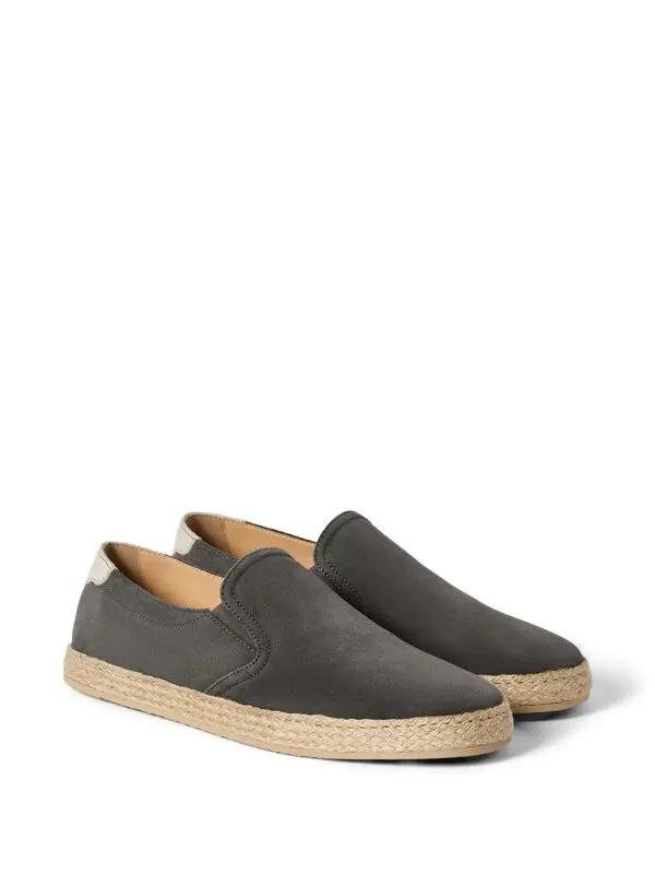 Brunello Cucinelli Suede Slip-ons With Rope Insert