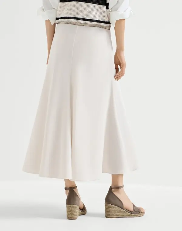 Brunello Cucinelli Cotton Organza Pull-on Skirt - White