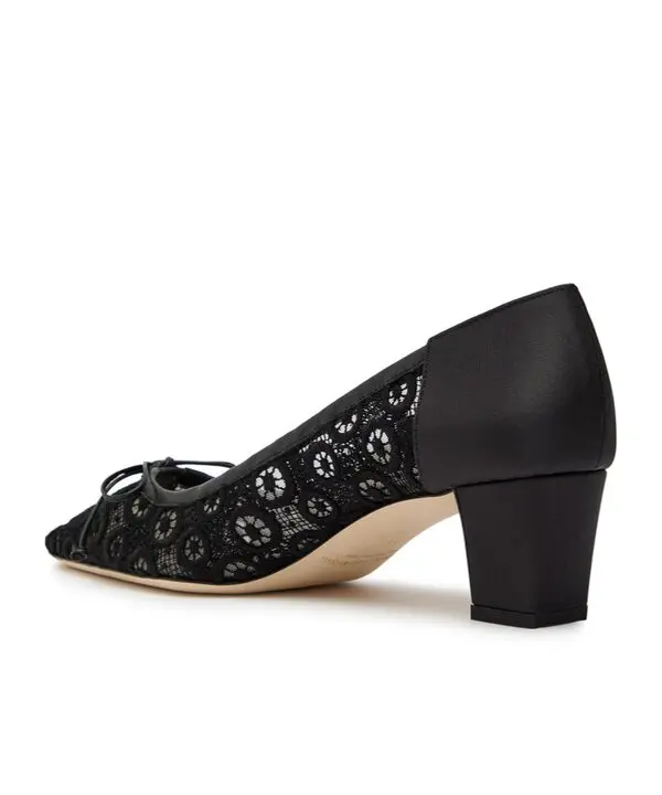 Manolo Blahnik Martebal 50 Lace And Satin Pumps