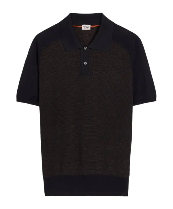 TOD'S Spliced Ribbed Blended Polo Shirt