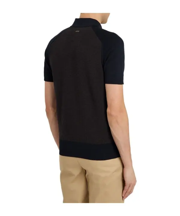 TOD'S Spliced Ribbed Blended Polo Shirt