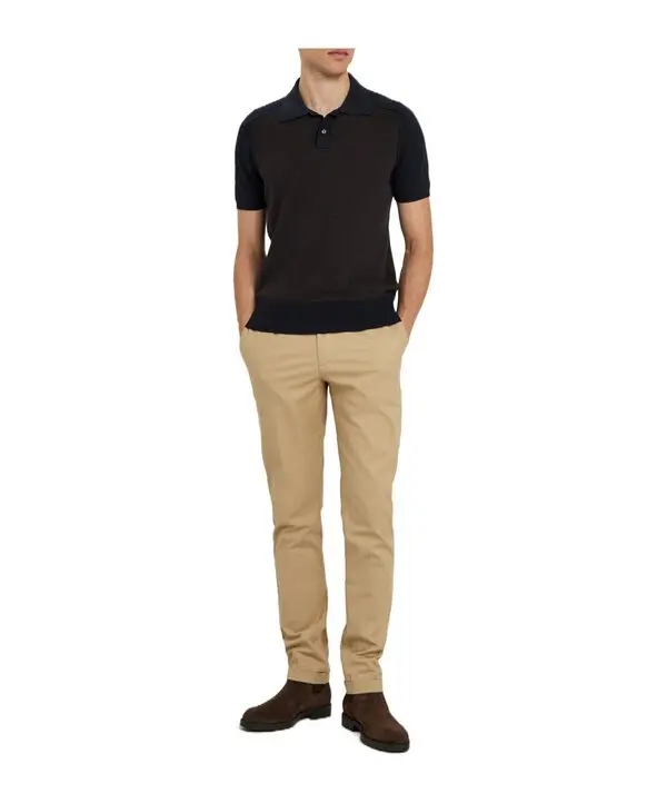 TOD'S Spliced Ribbed Blended Polo Shirt