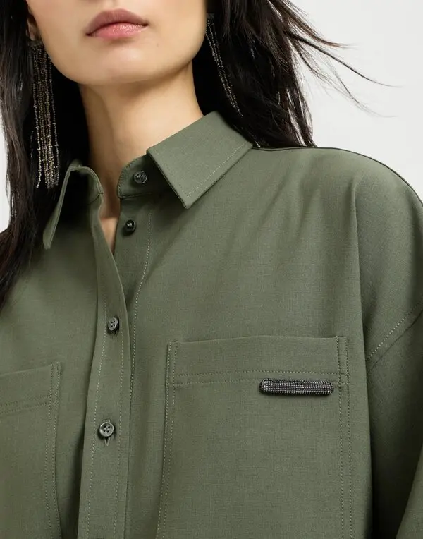Brunello Cucinelli Tropical Luxury Wool Shirt