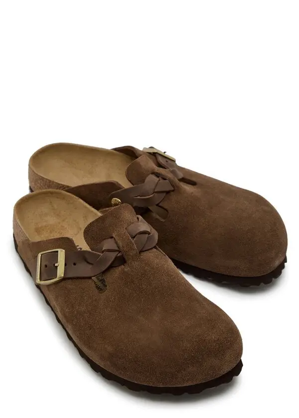 BIRKENSTOCK Boston Braided Suede Clogs