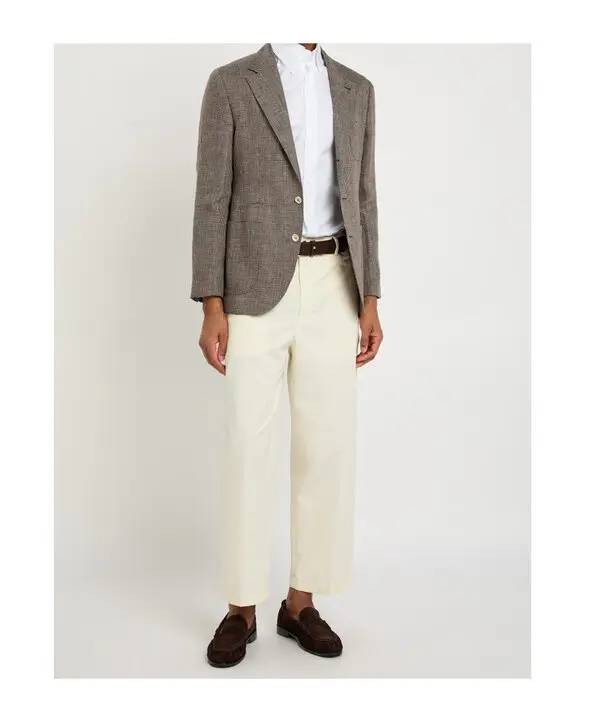 Brunello Cucinelli Houndstooth Linen Blazer