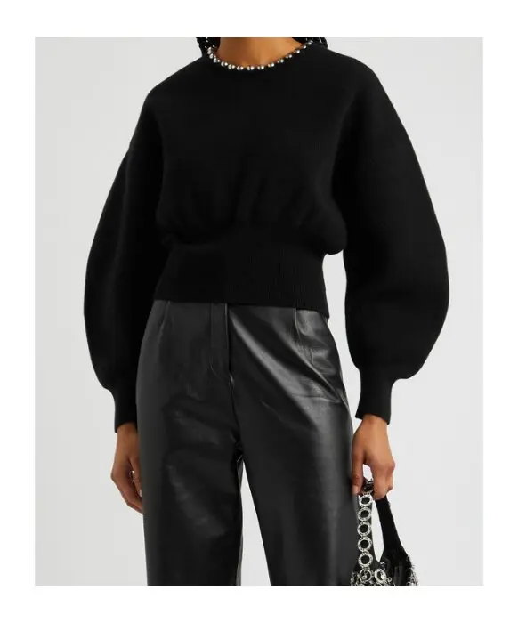 Alexander Wang Bead-embellished Wool-blend Jumper