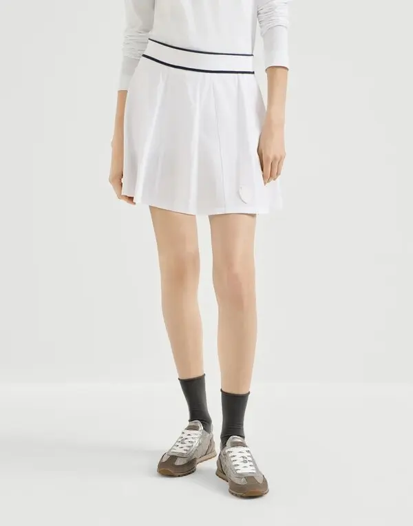 Brunello Cucinelli Stretch-cotton Piqué Mini Skirt