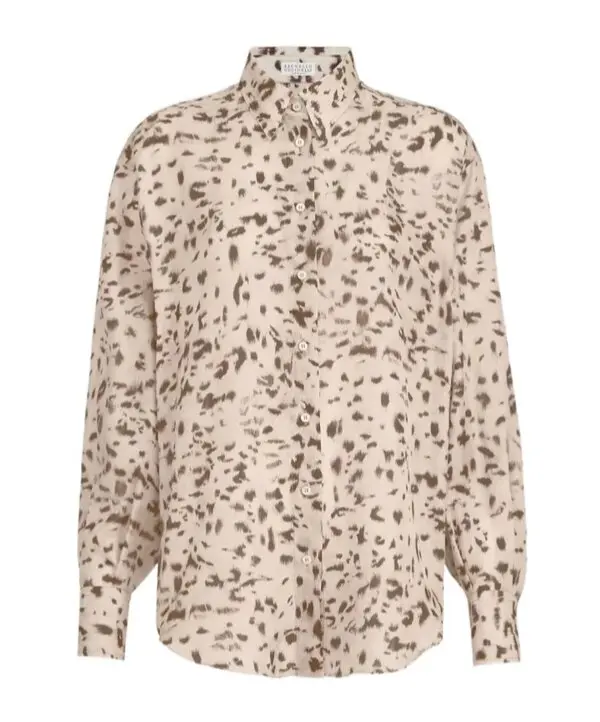 Brunello Cucinelli Lynx-print Monili-embellished Shirt