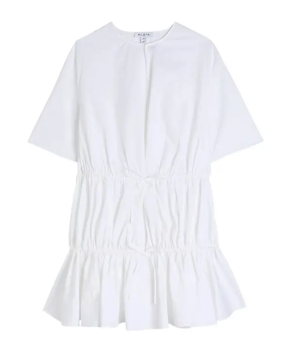 Alaïa Brushed Cotton-poplin Mini Dress - White