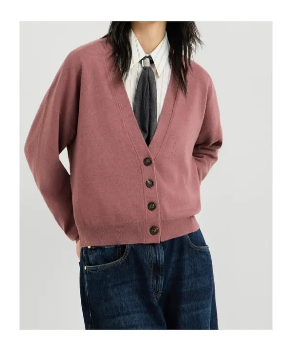 Brunello Cucinelli Cashmere Cardigan With Monili Embellishments