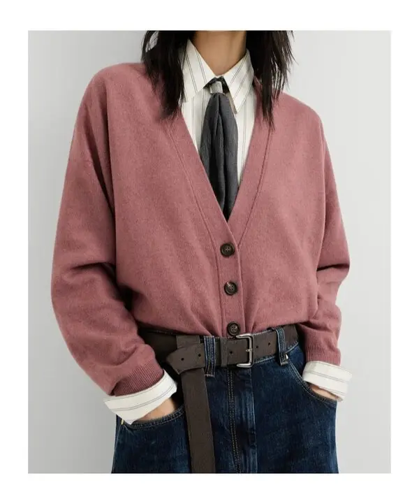 Brunello Cucinelli Cashmere Cardigan With Monili Embellishments