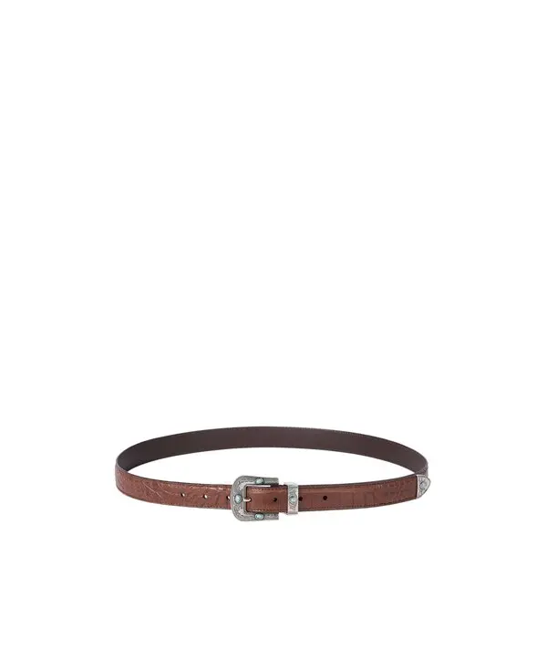 Brunello Cucinelli Alligator Detailed Buckle And Tip Belt