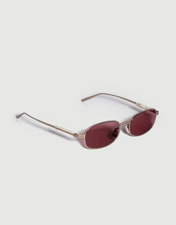 Brunello Cucinelli Oval Titanium Sunglasses