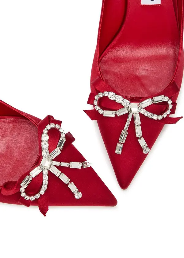 JIMMY CHOO Auria 70 Crystal-embellished Satin Pumps