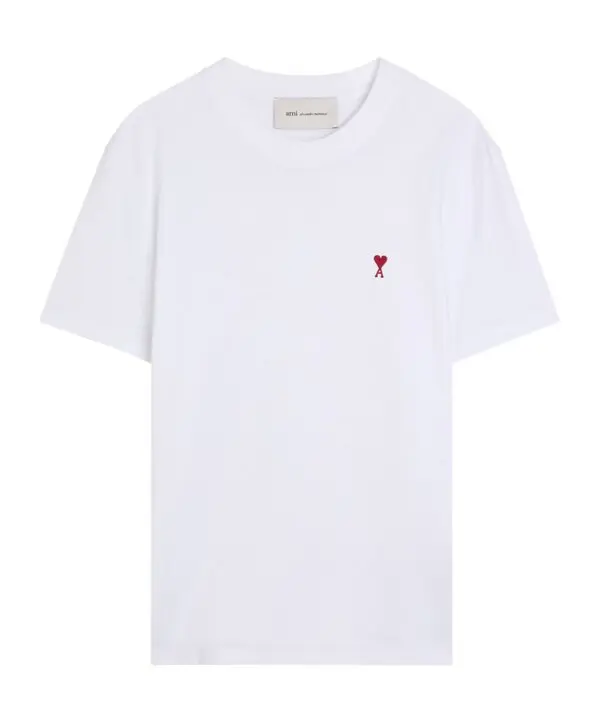 AMI Paris Logo-embroidered Cotton T-shirt
