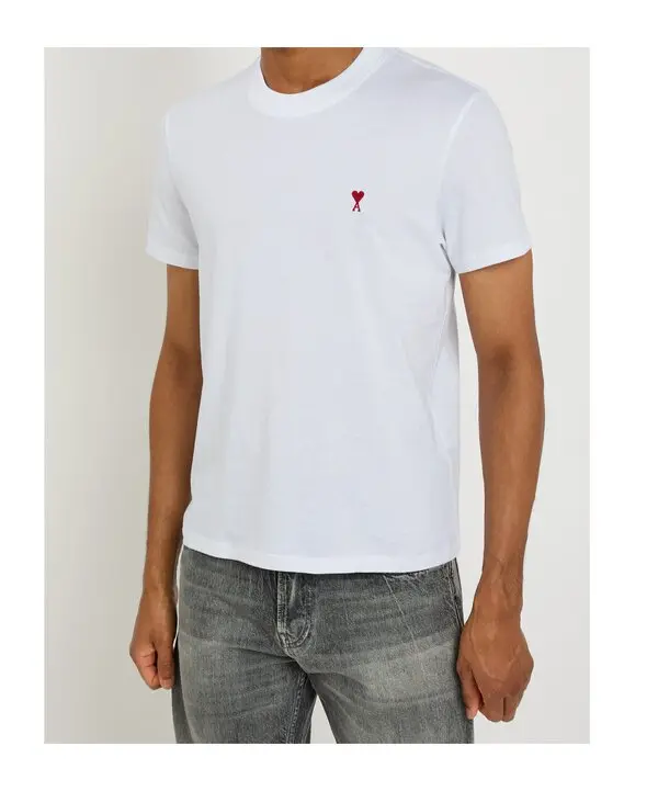 AMI Paris Logo-embroidered Cotton T-shirt