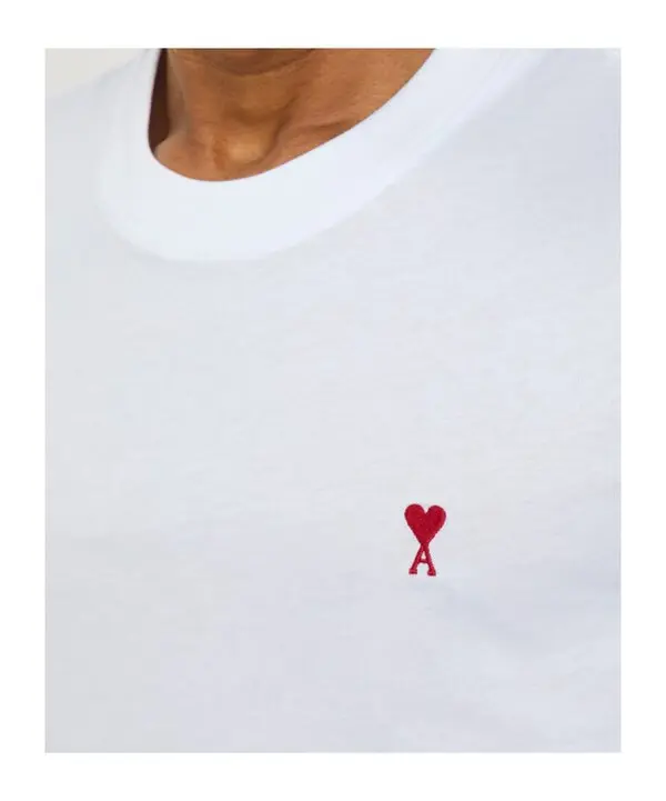 AMI Paris Logo-embroidered Cotton T-shirt