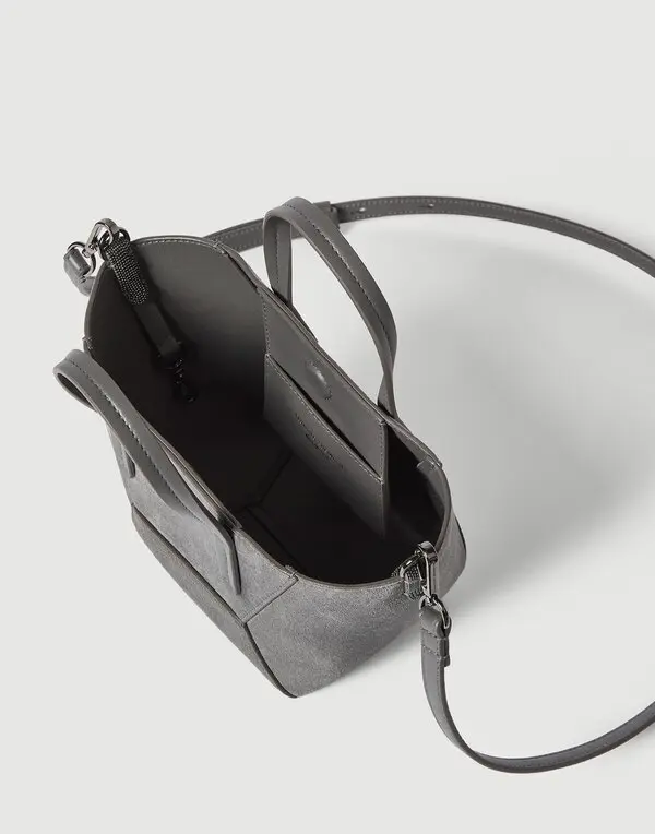 Brunello Cucinelli Bc Duo Mini Bag In Suede With Monili