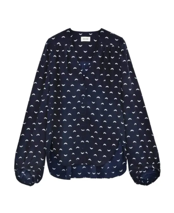 Zadig&Voltaire Printed V-neck Long Sleeve Shirt