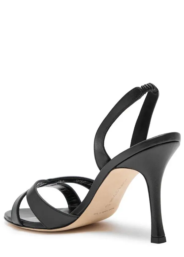 Manolo Blahnik Callasli 90 Leather Slingback Sandals