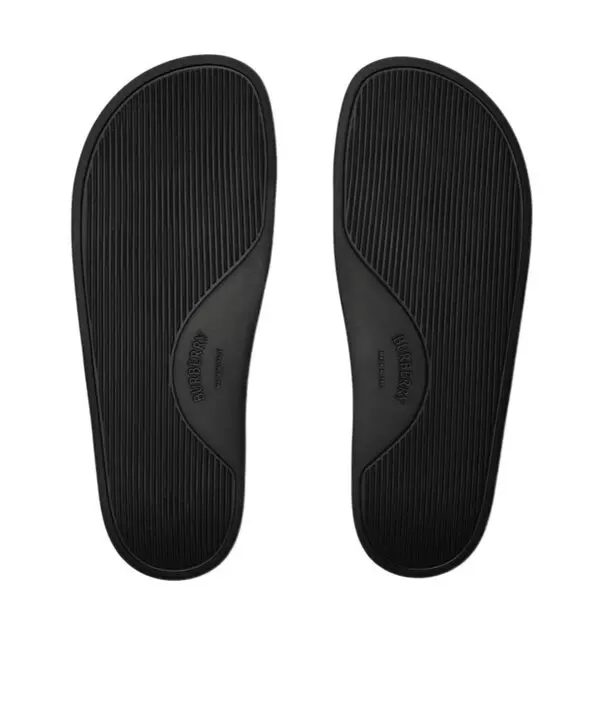 Burberry Check Slides - Dark Brown