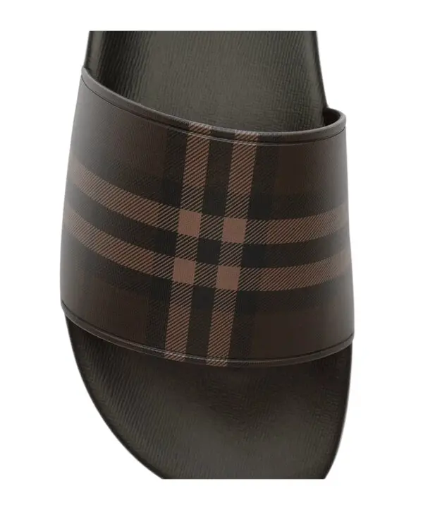 Burberry Check Slides - Dark Brown