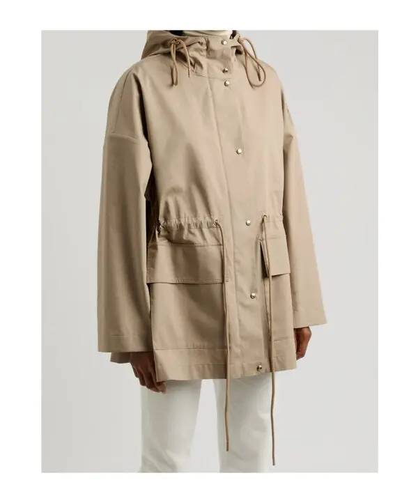 Moncler Gaillon Hooded Cotton-blend Poplin Parka - Nude
