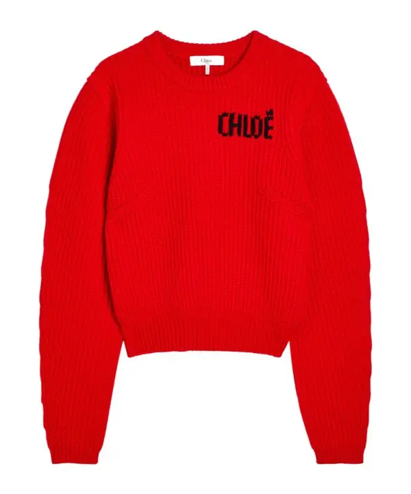 Chloé Logo Wool And Cashmere-blend Jumper