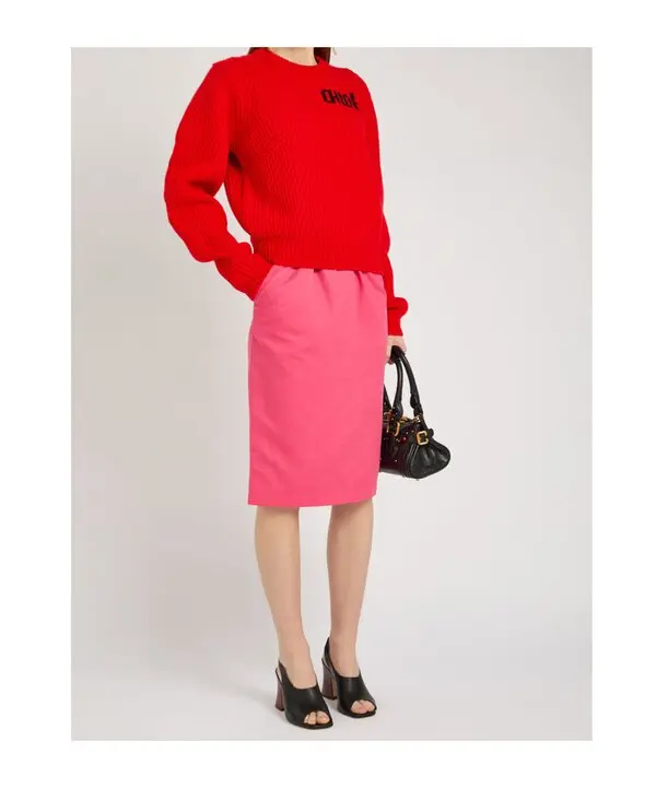 Chloé Logo Wool And Cashmere-blend Jumper