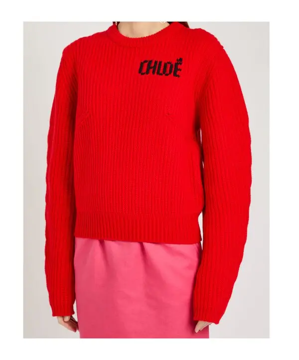 Chloé Logo Wool And Cashmere-blend Jumper