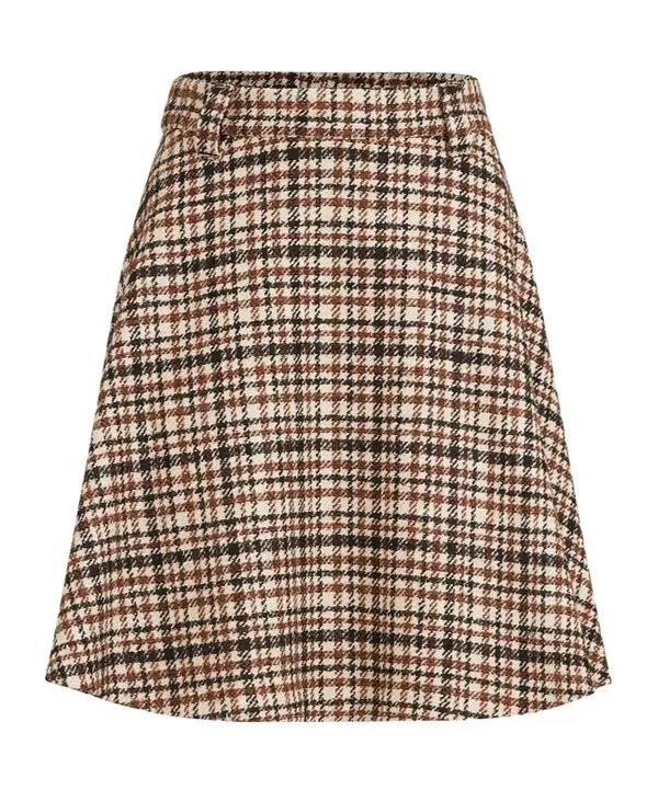 Brunello Cucinelli Checked Wool And Alpaca Mini Circle Skirt