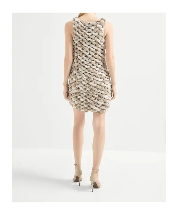 Brunello Cucinelli Handmade Shell Opera Knit Mini Dress
