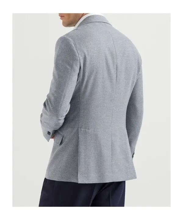 Brunello Cucinelli Cashmere And Silk Houndstooth Flannel Deconstructed Cavallo Blazer