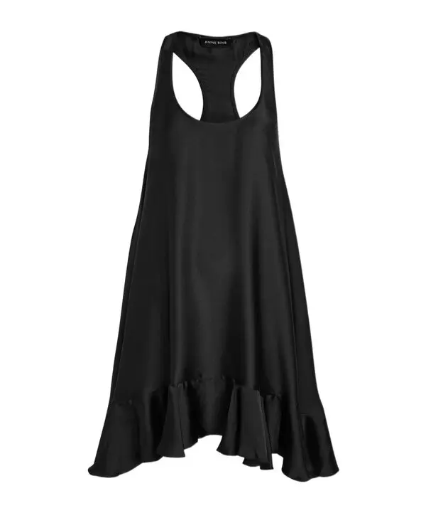 ANINE BING Lilith Silk-blend Mini Dress