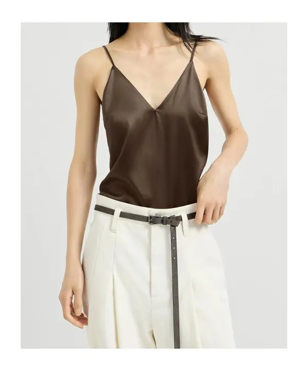 Brunello Cucinelli Stretch Silk Satin Camisole