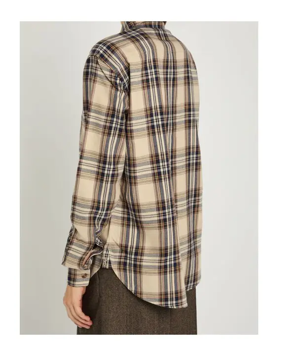 Saint Laurent Checked Tie-neck Cotton-blend Shirt