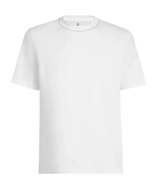 Brunello Cucinelli Cotton Jersey T-shirt With Piping