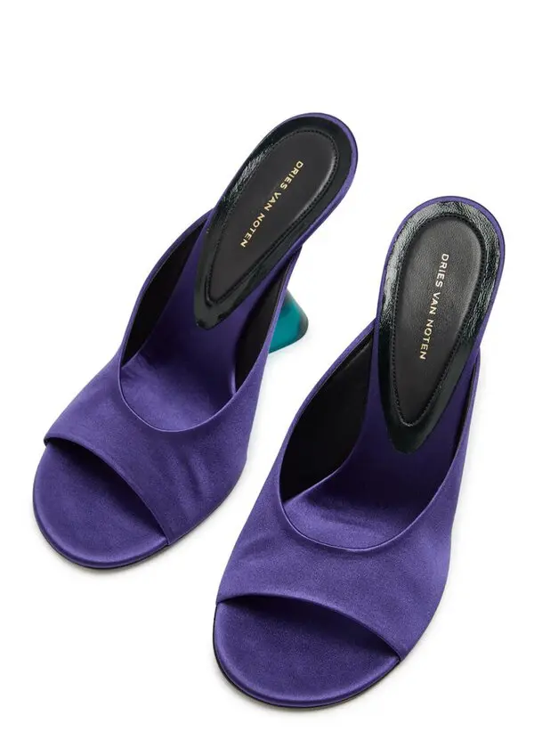 Dries Van Noten 105 Satin Wedge Mules