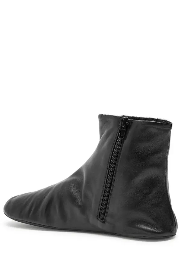 THE ROW Stella Shearling-lined Leather Ankle Boots