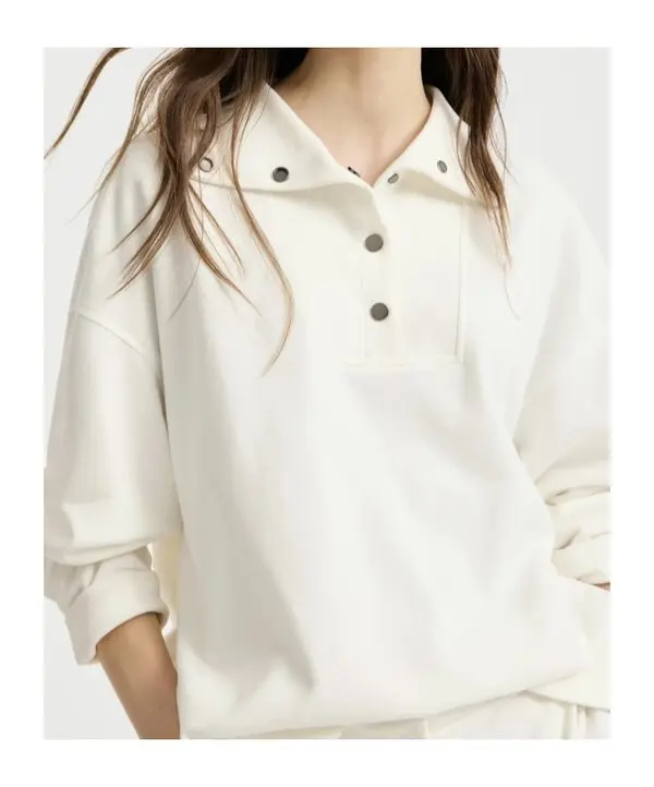 Brunello Cucinelli Cotton Smooth French Terry Sweatshirt - White