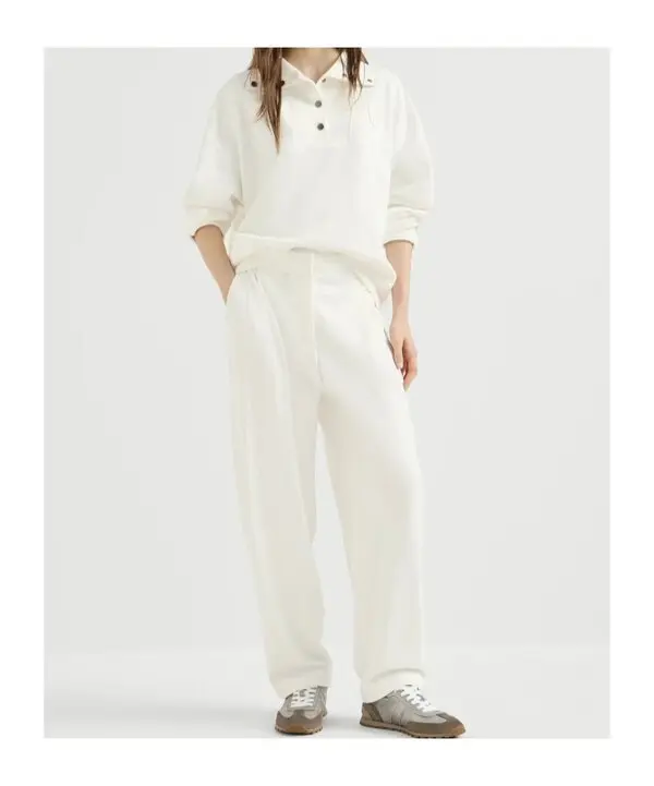 Brunello Cucinelli Cotton Smooth French Terry Sweatshirt - White