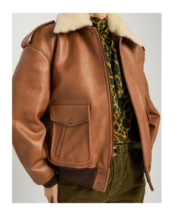 Saint Laurent Detachable-collar Shearling And Leather Jacket