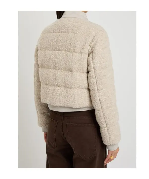 Moncler Blandy Bouclé Padded Jacket - Nude