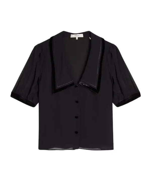 FRAME Trim Silk-chiffon Blouse